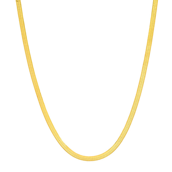THIN HERRINGBONE CHAIN NECKLACE, GOLD BR – JEN HANSEN