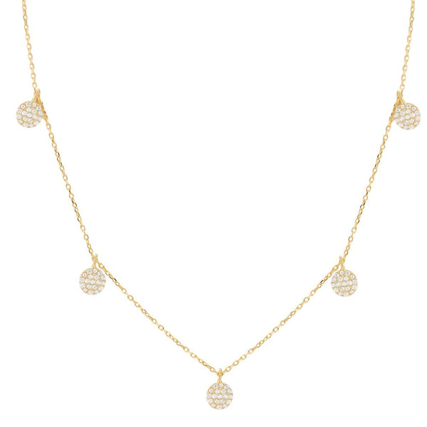 TINY DISC DANGLE NECKLACE, GOLD – JEN HANSEN