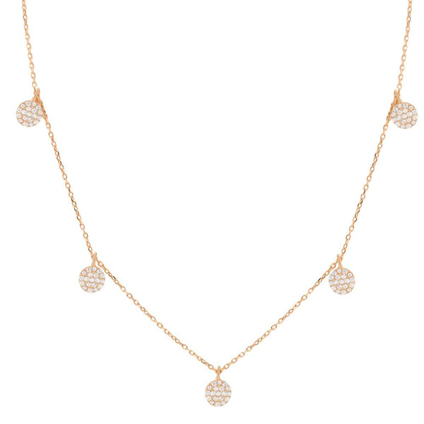 TINY DISC DANGLE NECKLACE, ROSE GOLD – JEN HANSEN